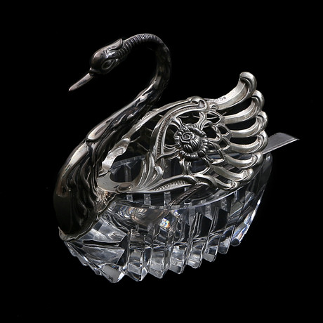 SVANSKÅL, silver/kristall, samt SILVERSKED, 1900-tal. Silver & Metall ...