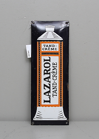EMALJSKYLT, "LAZAROL TAND-CREME", 1900-talets första hälft. Silver ...