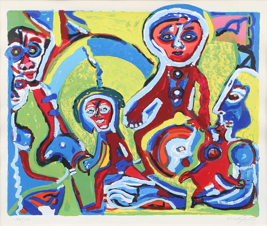 HERBERT GENTRY (1919-2003). The family, color lithograph no. 124/150 ...