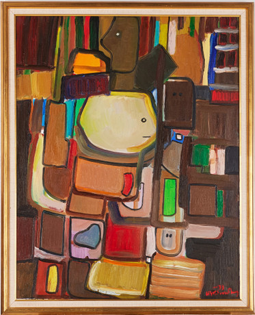 HANS WALTER SUNDBERG (1922-2004). "Mixed audience", oil on canvas ...