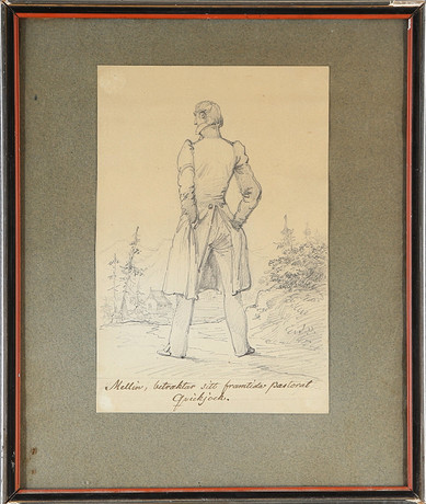 ALEXANDER CLEMENS WETTERLING (1796-1858). Tillskriven. Blyertsteckning ...