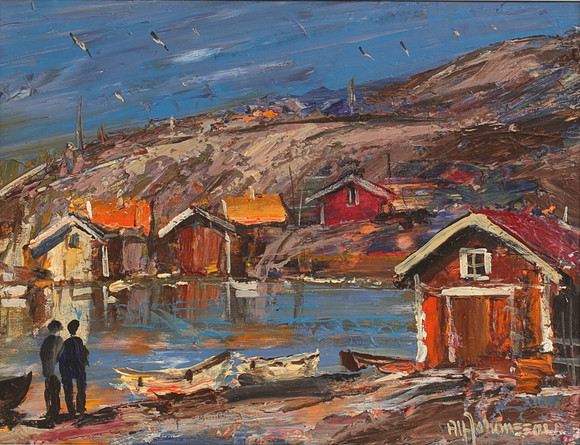 ALF JOHANSSON. Olja på duk, signerad. Konst - Måleri - Auctionet