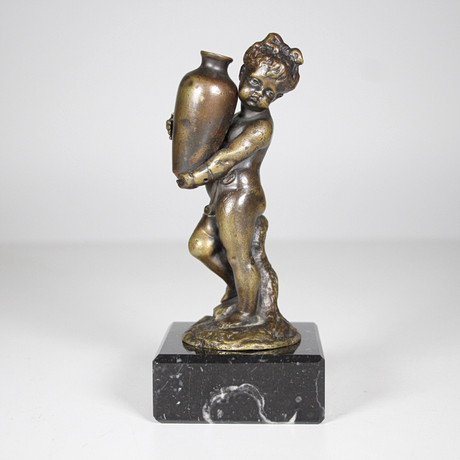 LOUIS KLEY. 'Putto with Jug', bronze sculpture. Art - Sculptures ...