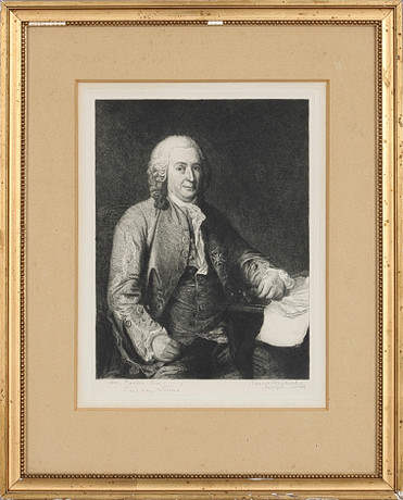 ROBERT HAGLUND (Sweden, 1844-1930): Carl von Linné, after Roslin ...