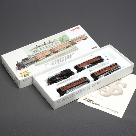MÄRKLIN 28702 train set SJ's steam locomotive Sa and three carriages in ...