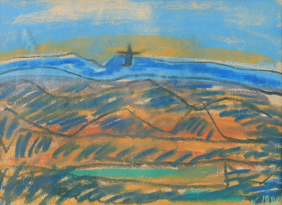 KNUT IRWE. Landscape with lighthouse, pastel, signed K. Irwe. Art ...