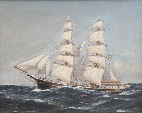 CARL GEORG WALLIN. PORTRAIT OF THE BRIG GERDA FROM PATAHOLM. Art ...