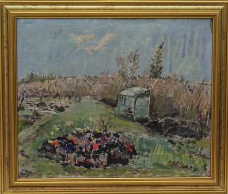 ALEXANDER ROOS. Garden motifs. Oil on Board. Signed A Roos. Art ...