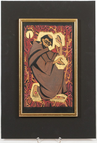 NANNY NILSSON. Munk, blandteknik, monogramsignerad "NN". Konst - Måleri ...