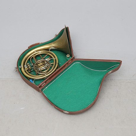 VALTHORN, mässing, 1900-tal. Samlarföremål - Musikinstrument - Auctionet