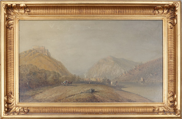 GEORGE FRYER. oil on canvas, Landscape with horse and carriage, oil on ...