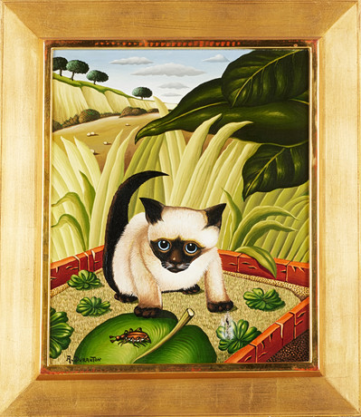 ANDRÉ DURANTON (FÖDD 1905-?). Katt, olja på duk, signerad Duranton ...