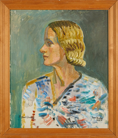 PER KROHG 1889-1965. Portrait depicting Elsa Backer, signed and with ...