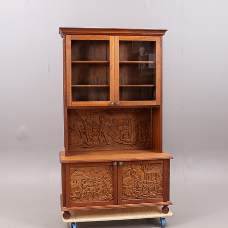 CABINET WITH GLASS TOP, carved wood, Africa. Furniture - Cupboards ...