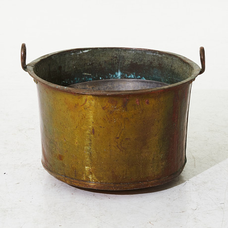 BALJA, koppar, 1900-talets andra hälft, hänklar, med insats i rostfritt ...