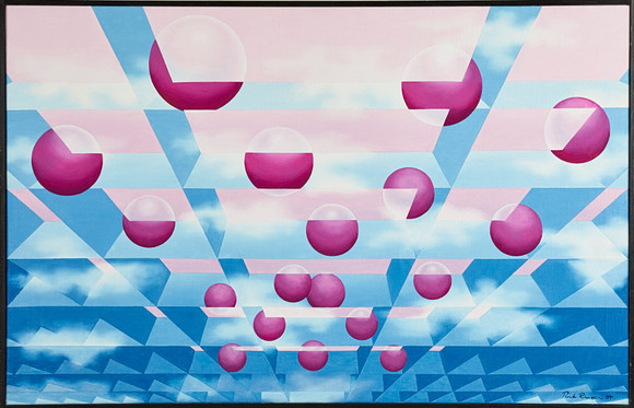 PAUL RIESSER (1957-2014). komposition, olja på duk, signerad och ...