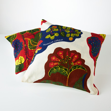 JOSEF FRANK. Kuddar, 1 par, mönster "Poison", linne, design Josef Frank ...