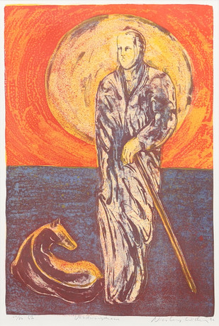 NICO WIDERBERG (NORGE FÖDD 1960). "Wanderer", color lithograph no. 69/ ...