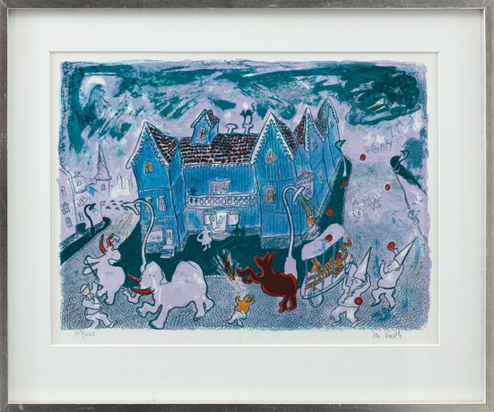 IAN RUSTH. Circus pair, color lithograph, signed and numbered 107/225 ...