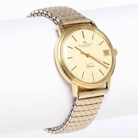 ARMBANDSUR, IWC, "Flatline", 18k guld, med quartsverk. Klockor & Ur ...