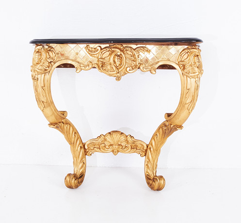 CONSOLE TABLE, gilded and bronzed, second half of the 19th century, neo ...