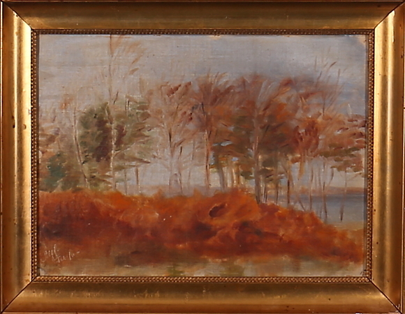 ALFRED HANSEN. Landscape with trees, (Denmark). Oil on Board. Signed ...
