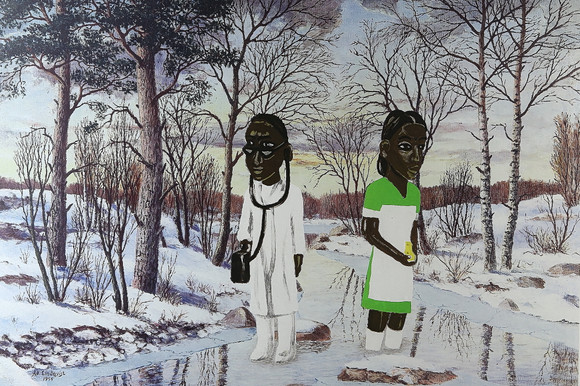 MARIANNE LINDBERG DE GEER. Figure composition, color lithography ...