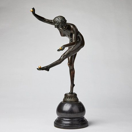 CLAIRE COLINET. La jongleuse, brons. Konst - Skulptur - Auctionet