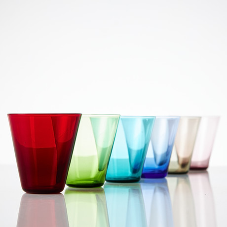 REIJMYRE GLASBRUK, "Mambo", drinking glasses, 12 pcs., colored glass ...