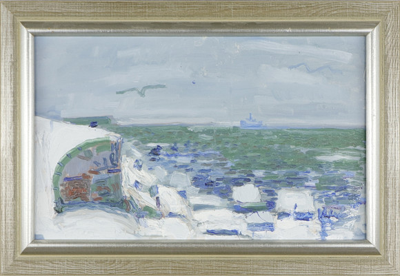 LARS HERDER. Olja på pannå, havsmotiv, signerad. Konst - Måleri - Auctionet