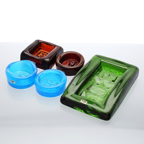 ERIK HÖGLUND. Art glass, 5 dishes, Boda. Glass - Other - Auctionet