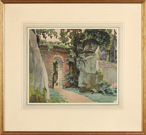 WALTER ERNEST SPRADBERY (1889-1969): Portal, signed, watercolor. Art ...
