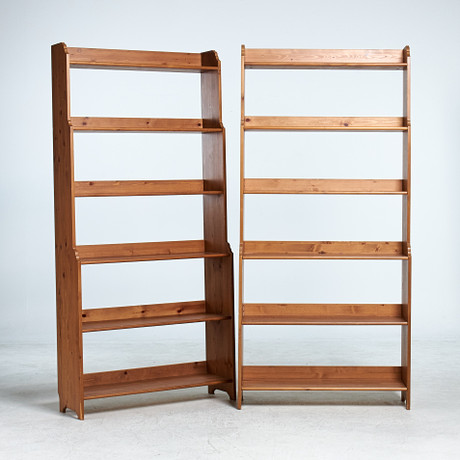 IKEA, "Leksvik", bokhyllor, ett par, 1900-talets slut, betsad furu ...
