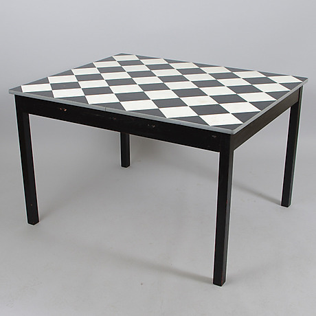 DINING TABLE, black and white painted. Furniture - Tables - Auctionet