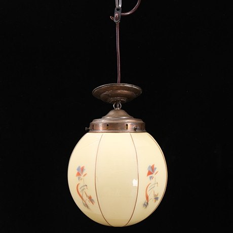 TAKLAMPA, glas, 1900-talets första hälft. Belysning & Lampor ...