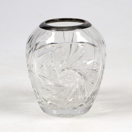 VAS, kristall med silverinfattning, 1900-talets senare del. Glas ...