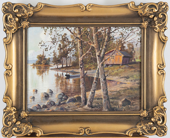 EJNAR KOHLMANN. Höstlandskap, signerad, olja på duk. Konst - Måleri ...