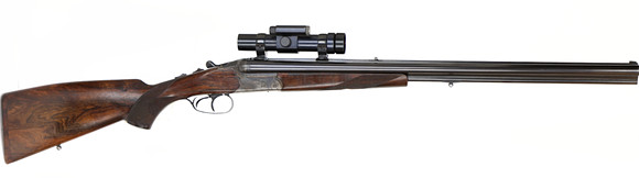 466. DRILLING, tysk, Enkelskott, fabrikat Merkel, modell 90 S, kaliber ...