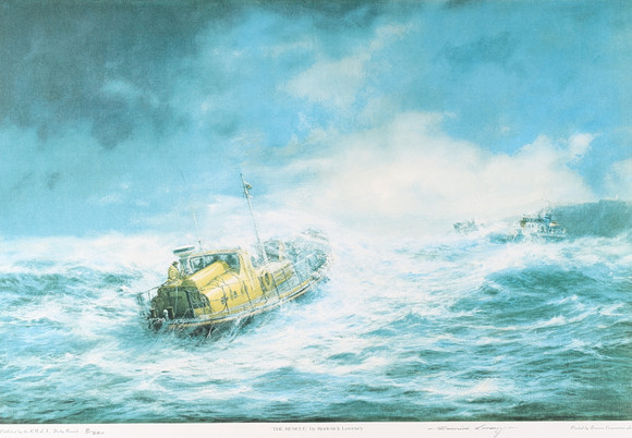 RODERICK LOVESEY (1944-2002). "The Rescue", edition print, signerad i ...