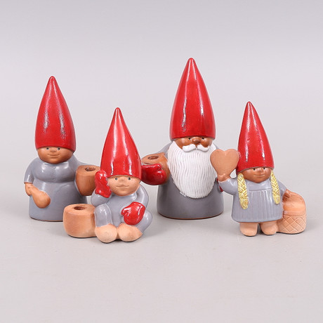 LISA LARSON. TOMTAR/LJUSSTAKAR, 4 st, keramik. Keramik & Porslin ...