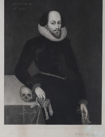 TRYCK, "The Ashbourne portrait of Shakespeare". Konst - Grafik - Auctionet