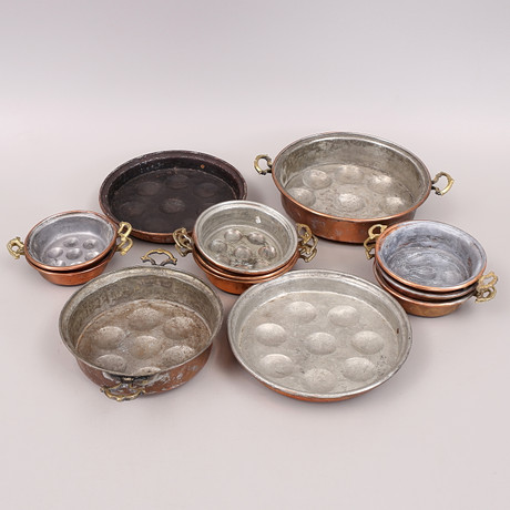 KOPPARFORMAR, 12 st, 1800/1900-tal. Silver & Metall - Tenn, Mässing ...