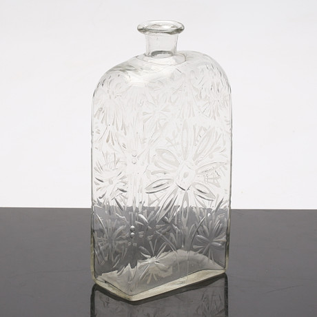 FLASKA, glas, 1700/1800-tal. Glas - Bruksglas - Auctionet