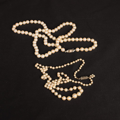 PÄRLCOLLIER, 2 st, odlade pärlor. Smycken & Ädelstenar - Collier ...