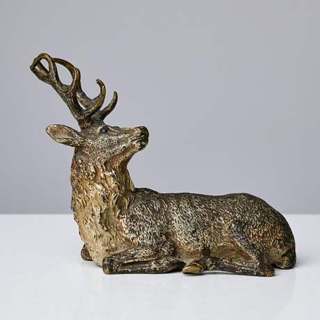 FIGURIN, Wienerbrons, i form av hjort, Österrike, 1900-talets början ...