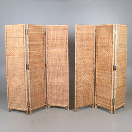 SKÄRMVÄGG, 2 delar, rotting, 1900-talets sista kvartal. Möbler - Övrigt ...