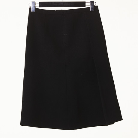 HERMÈS, skirt with counter pleats, 1970s, lined, labeled HERMÈS EXÉCUTÉ ...