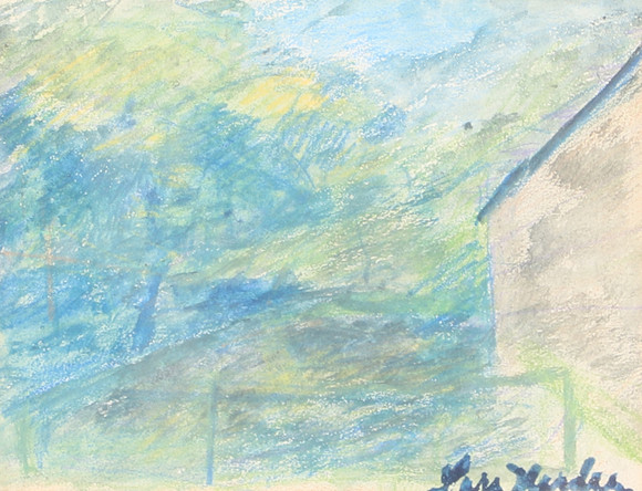 LARS HERDER. Landscape with houses, drawing, signed. Art - Drawings ...