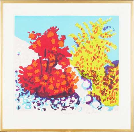 INGE SCHIÖLER. Landskapsmotiv, färgserigrafi, signerad Inge Schiöler ...