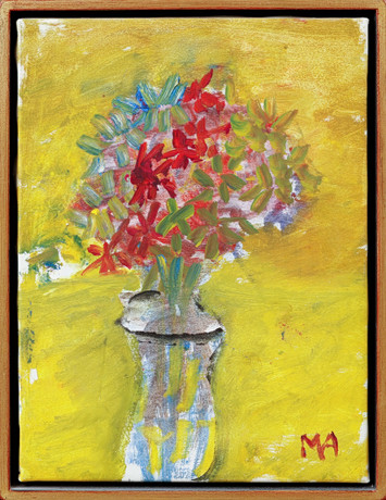 MAJ ARNELL. "Flowers in a vase". Oil on canvas, signed on verso and ...